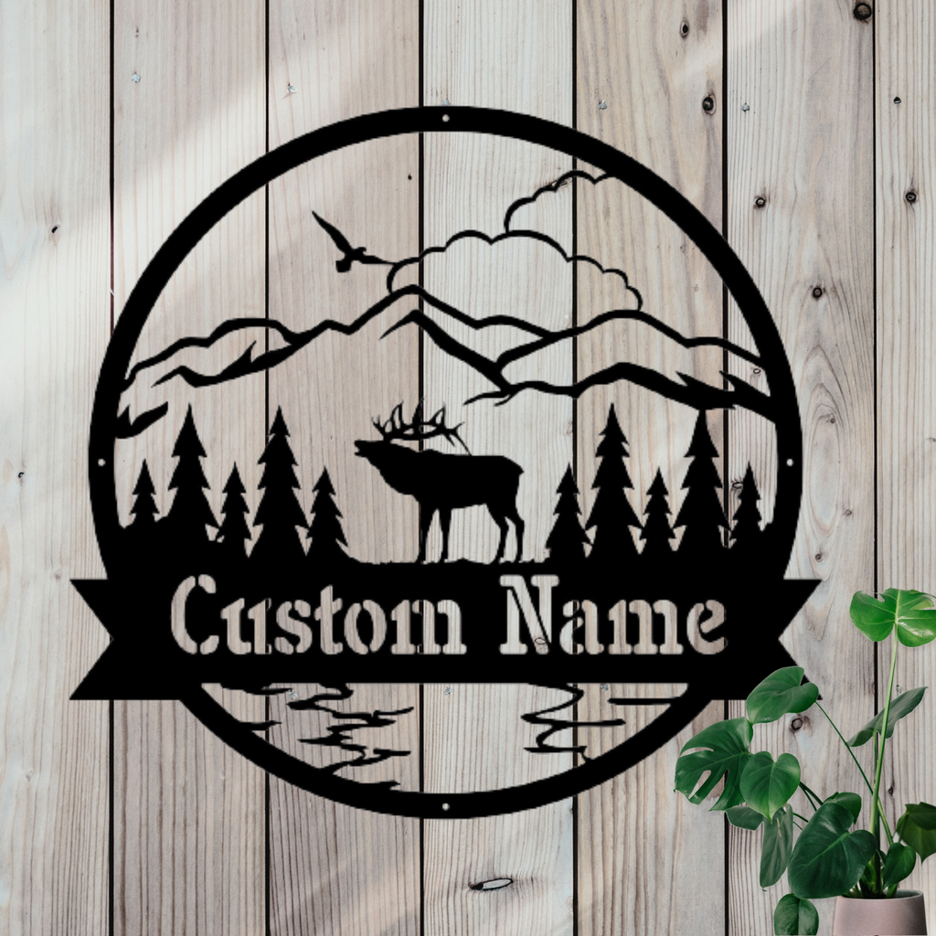 Elk Monogram Metal Sign – CM Signs & Decor